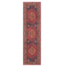 Afshar Traditional Diamond Red Medallion Rug